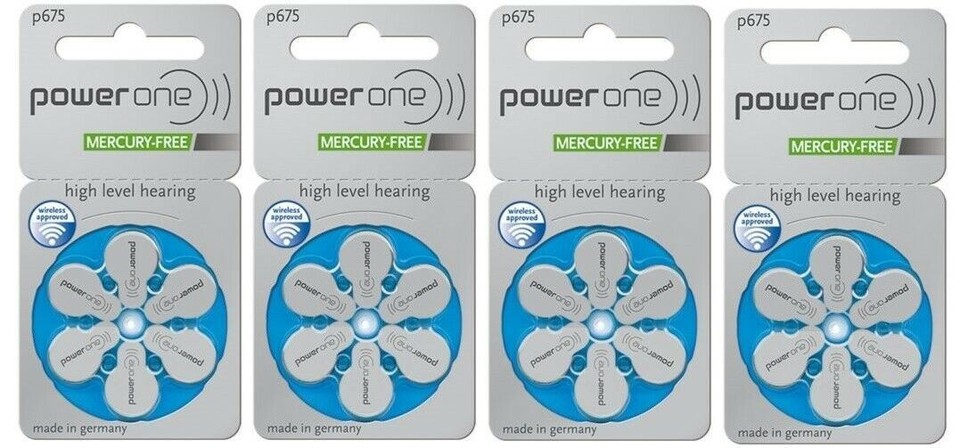 Powerone Hearing Aid Battery Size P675 - 6 batteries to 240 batteries ...