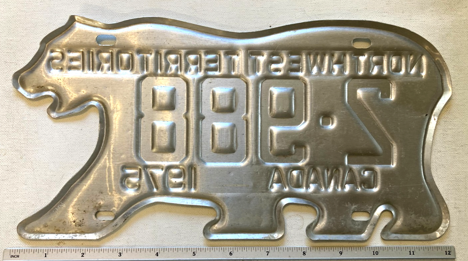 1975 Northwest Territories Passenger License Plate 2-988 "Polar Bear ...