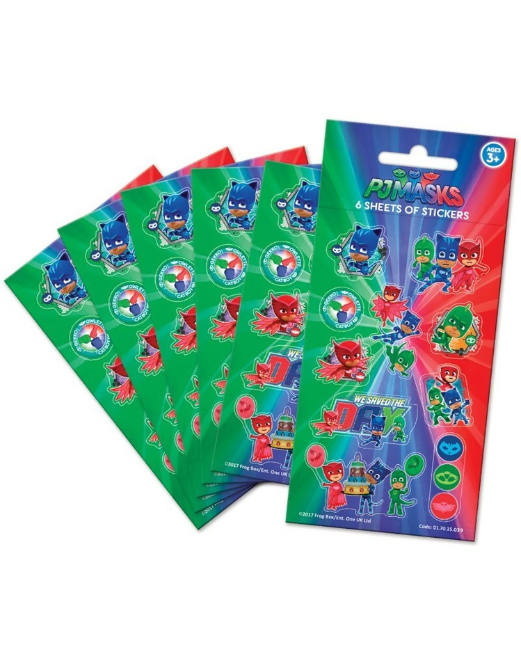 Childrens Character Fun Stickers 6 Sheets Party Pack Loot Bag Fillers ...