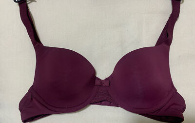 M&S BODY UNDERWIRED SUPERLIGHT SMOOTHING FULL CUP Bra In BORDEAUX Size ...