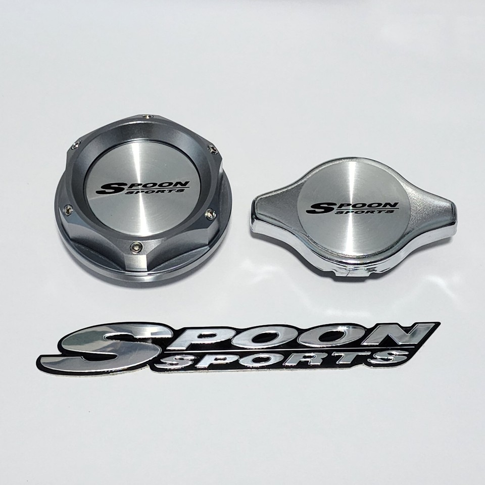 GUNMETAL OIL CAP & RADIATOR CAP FOR HONDA AND ACURA SPOON SPORTS CIVIC ...