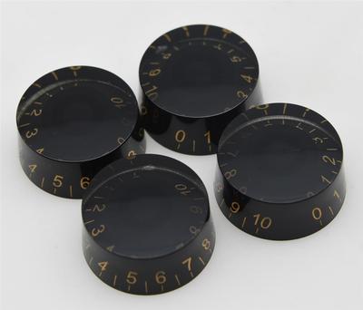 4x LP Guitar Control Knobs Black w/ Gold Letters Speed Dial Knob for SG ...