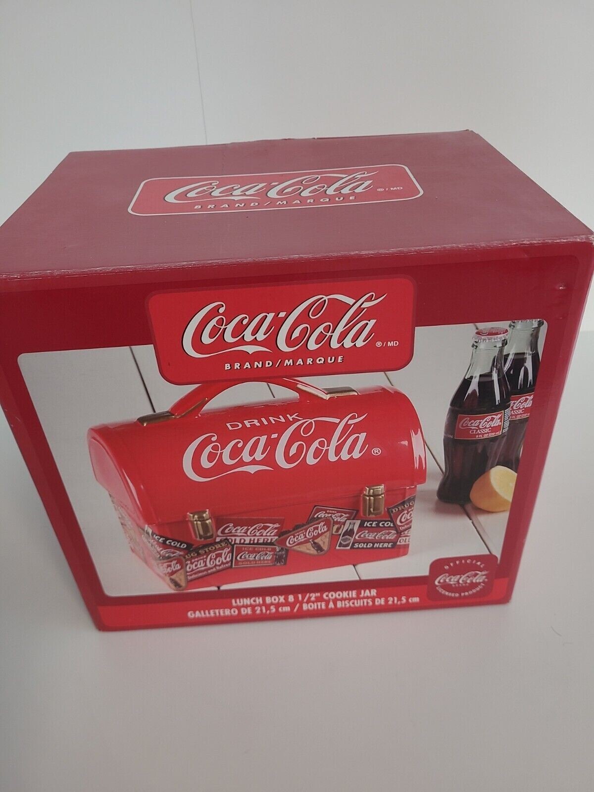 Coca-Cola Ceramic Lunch Box Cookie Jar. In Original Open Box | eBay