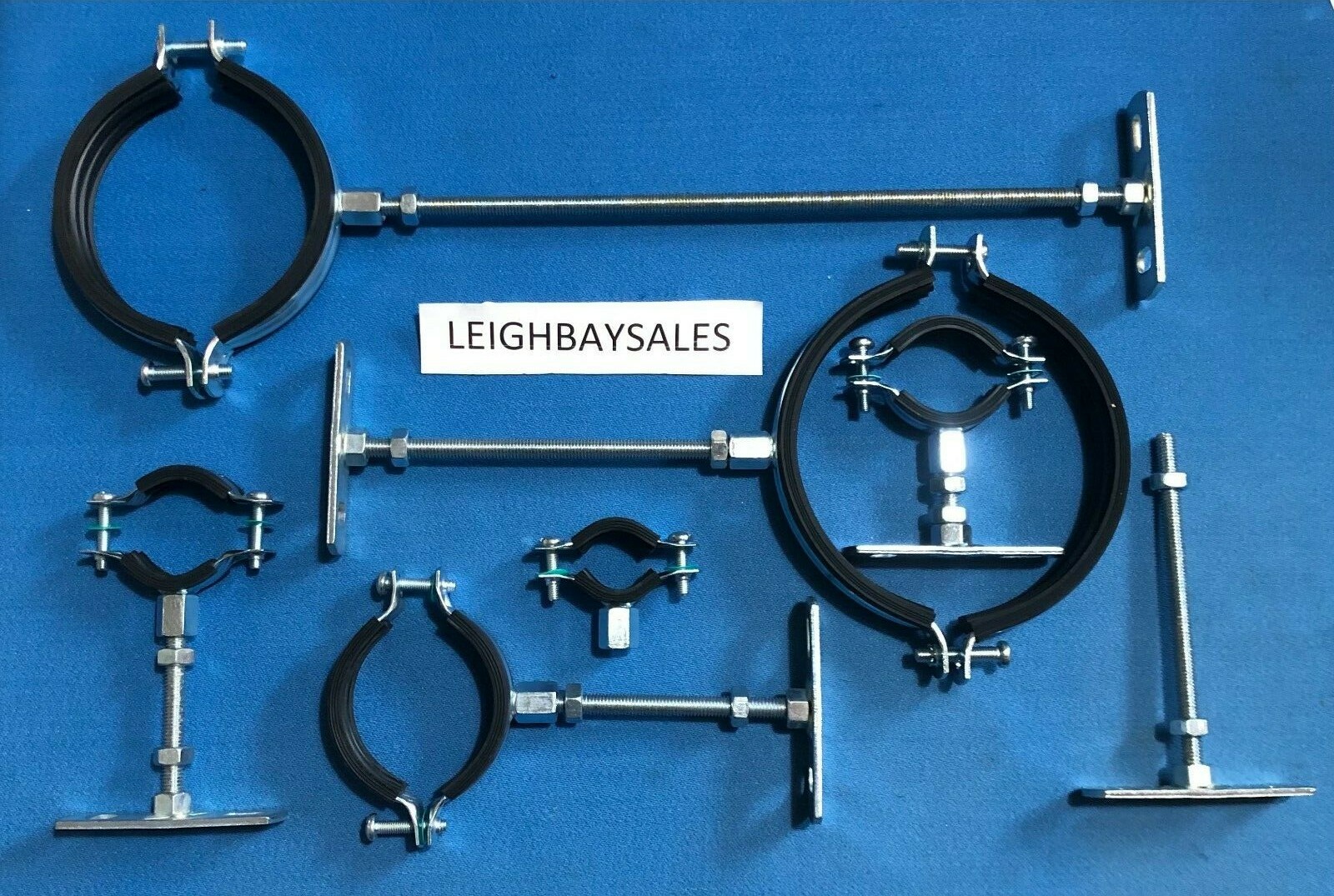 BZP STEEL RUBBER LINED ANTI VIBRATION MUNSEN PIPE RINGS CLIPS CLAMPS ...