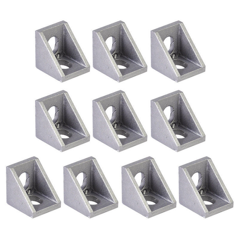 10pcs L Shape 90 Degree Aluminum Right Brace Corner Joint Angle Bracket ...