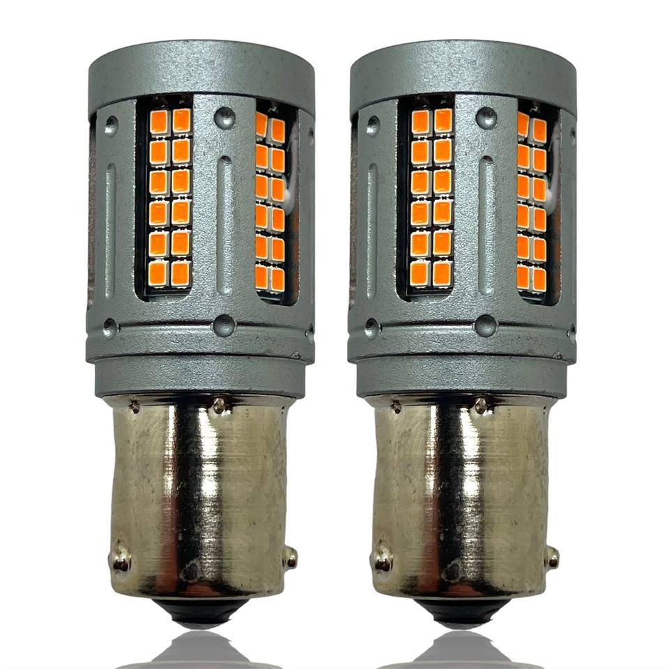 2x 581 PY21w BAU15s 72 LED amber indicator bulbs canbus error free ...