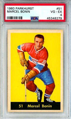 1960-61 Parkhurst #51 Marcel Bonin - Montreal Canadiens - PSA VG - EX 4 ...
