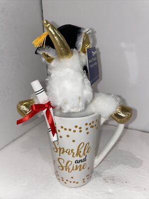 Dan Dee Graduation Unicorn Plush In Coffee White Mug Sparkle And Shine ...