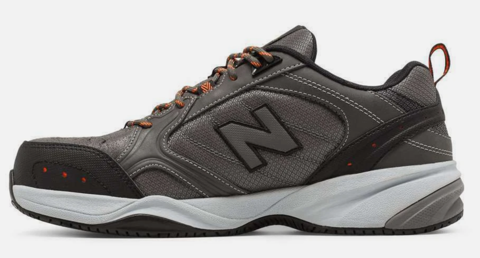 New Balance Men's Steel Toe 627 MID627G Grey Black Slip Resistant Shoes ...