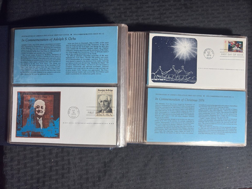 1976-1978 POSTMASTERS OF AMERICA 55 First Day Covers NM 9.4 in Binder w ...