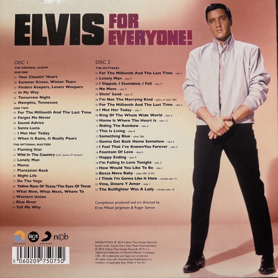 Elvis Presley For Everyone! 2 CD DELUXE EDITION FTD Follow That Dream ...