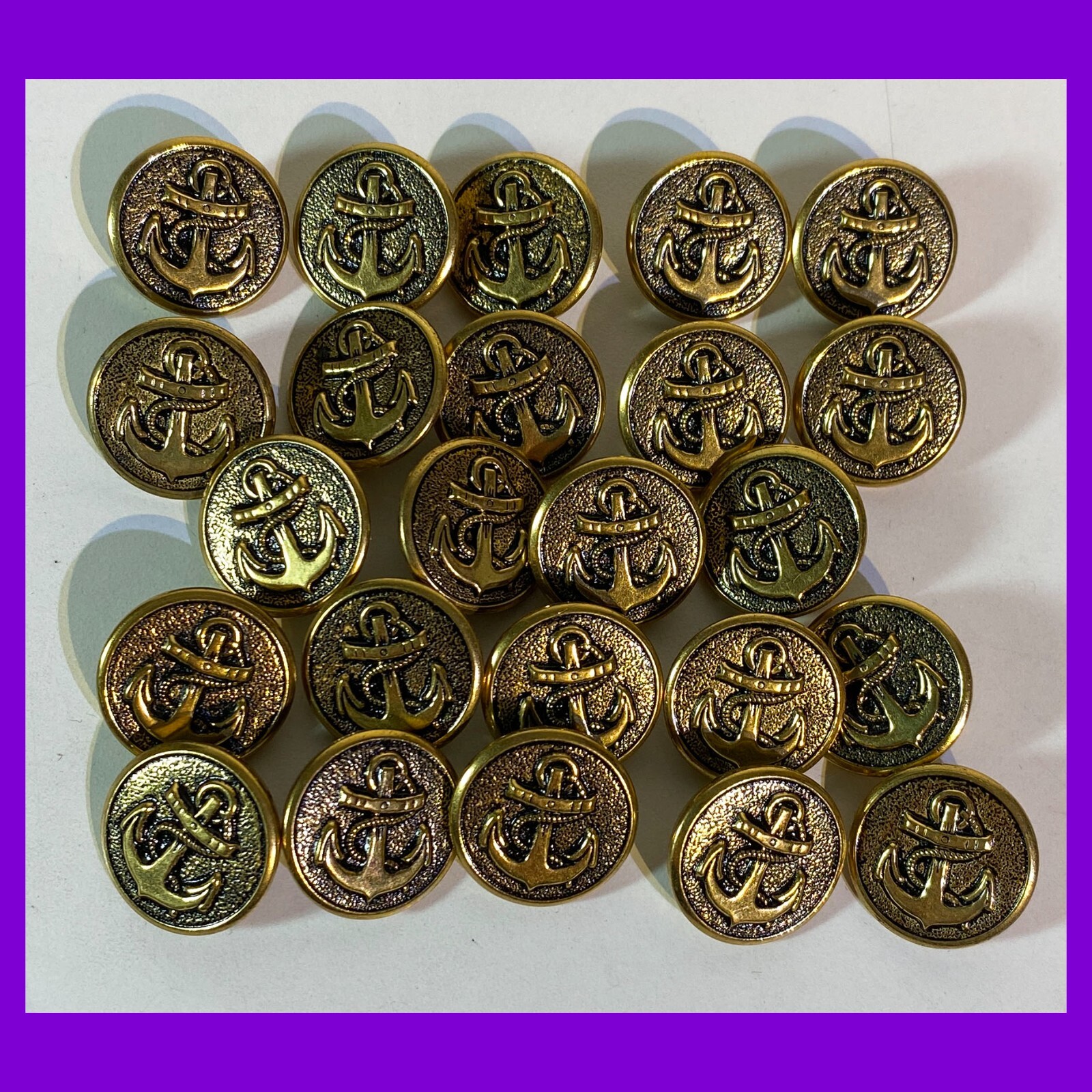 24 Vintage Navy / Merchant Marine / Coast Guard ANCHOR Uniform BUTTONS ...
