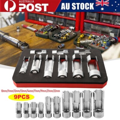 9pcs Diesel Injector Fuel Line Socket Set Kit Flare Nut Wrench Spanner ...