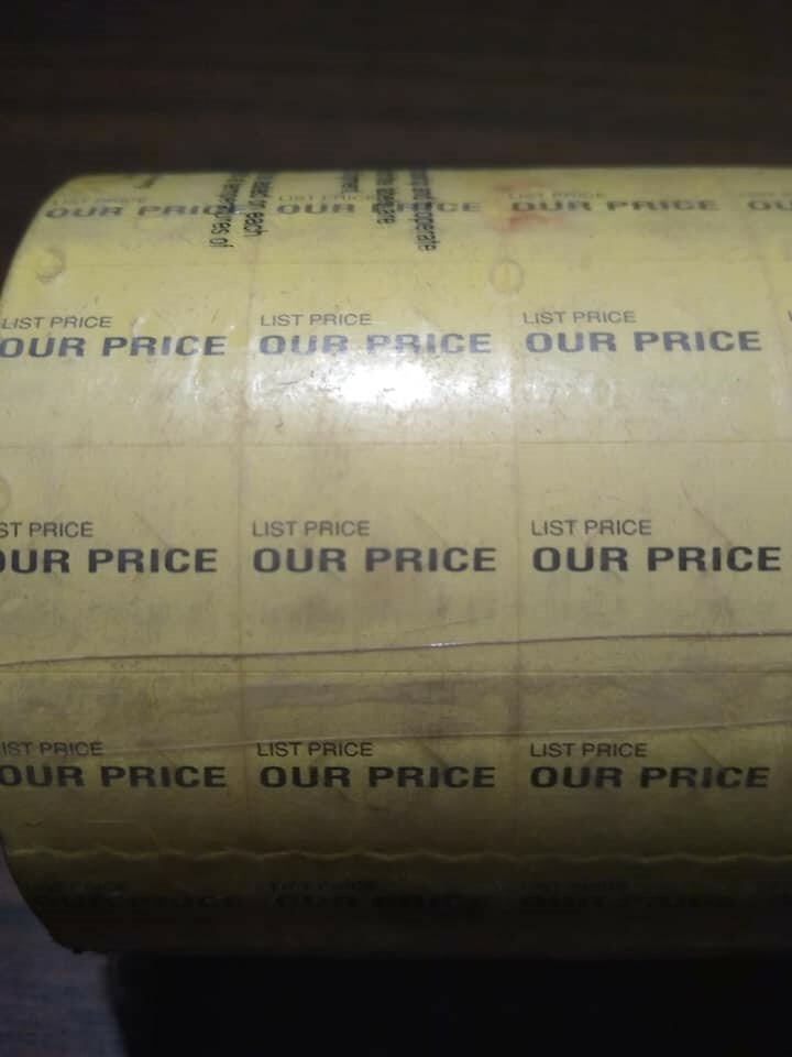 Monarch 1100 series Senso Labels yellow Reads- Our Price- with Ink ...