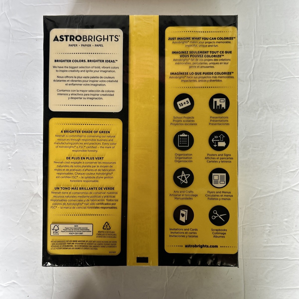 Colored Paper Neenah Astrobrights Solar Yellow Paper - 24lb, 8.5x11 ...