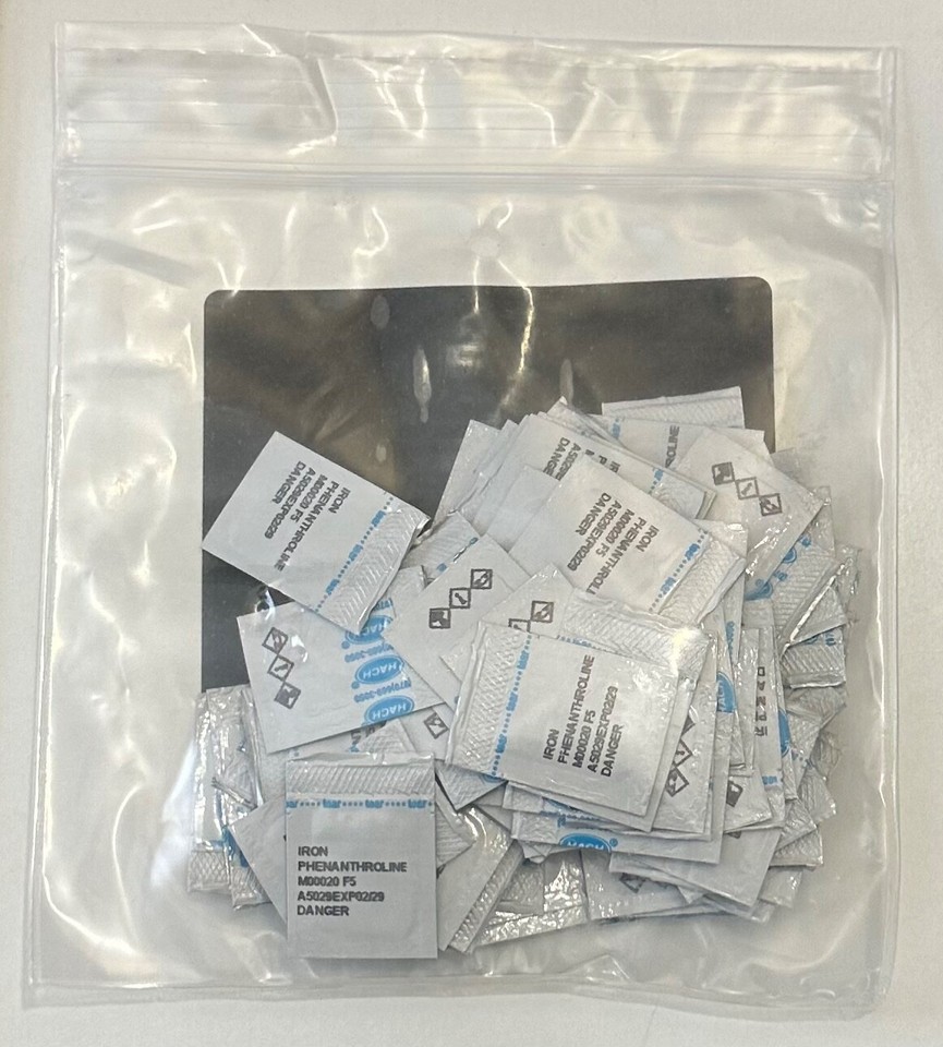 New Hach 92799 FerroVer Iron Reagent Powder Pillow For 5 mL Sample, Pk ...