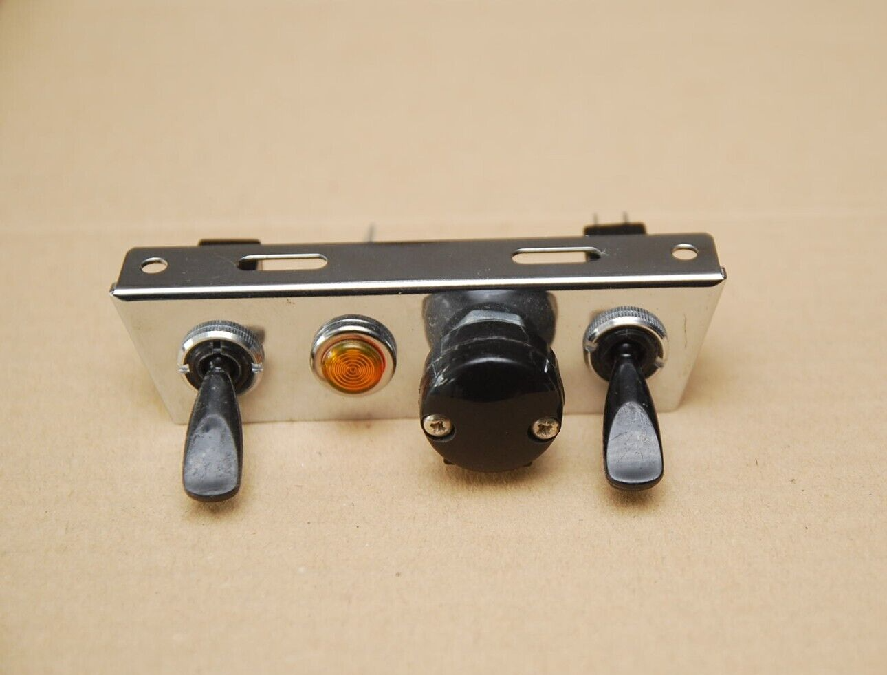 Vintage chrome switch panel and 2 switches Universal Mini Austin Jaguar ...