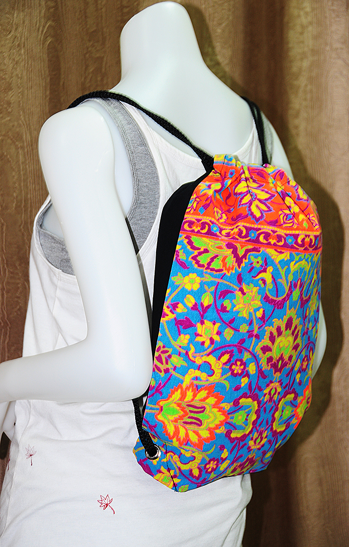 SALE Thai Hippie Backpack Purse String Bag Handmade Flower Print Twin ...