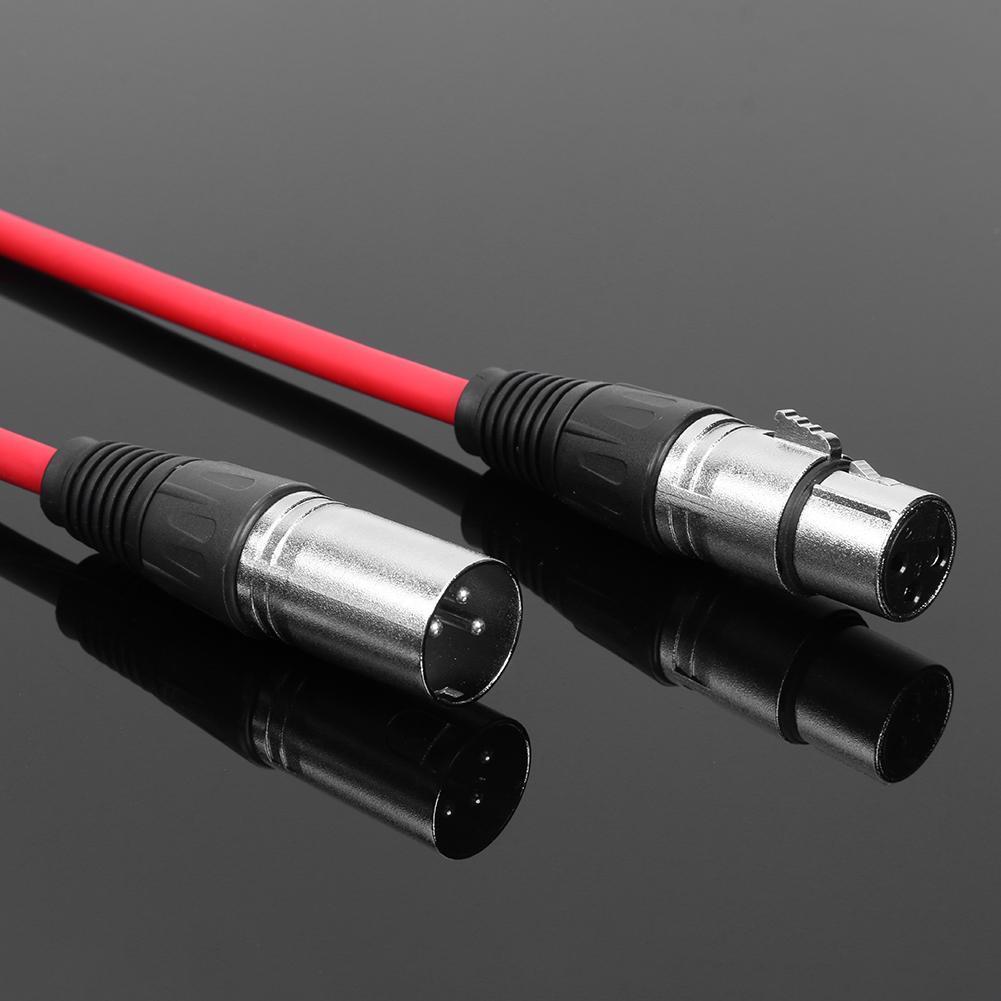 1m XLR 3Pin Cable Male to Female Shielded Microphone Wire Cord (Red ...