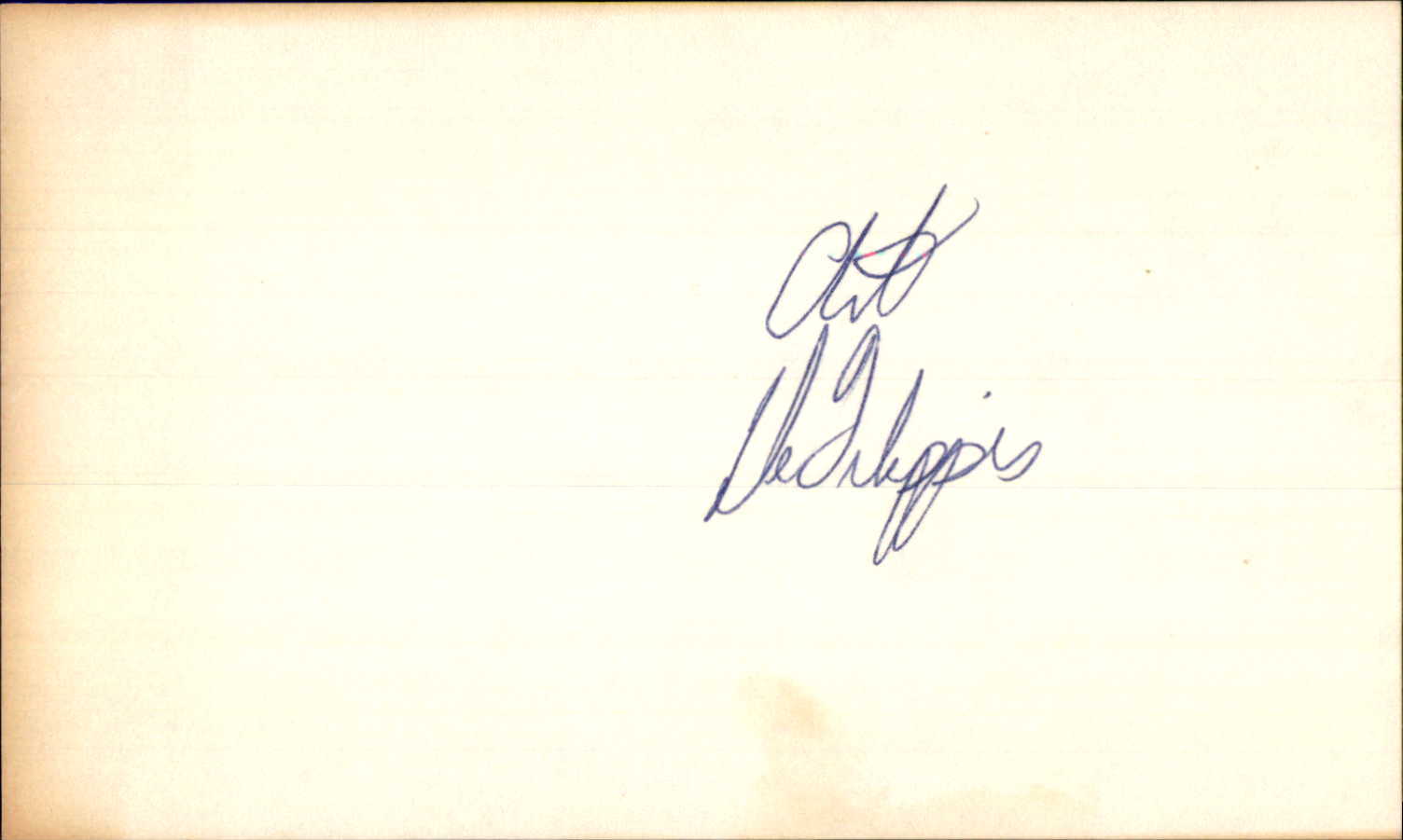 Art DeFilippis Signed 3x5 Index Card Cut 1970-78 Tacoma Twins ...