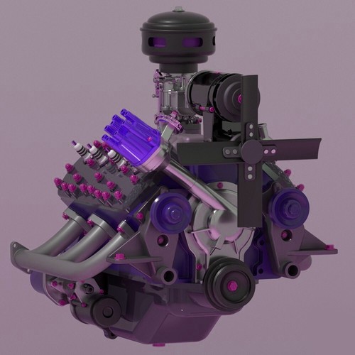 FORD FLATHEAD V8 - ENGINE - 3D 8 12 18 24 small big Tamiya Revell ...