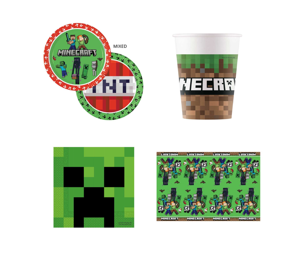 Minecraft Party Tableware Decorations Minecraft Plates Cups Napkins ...