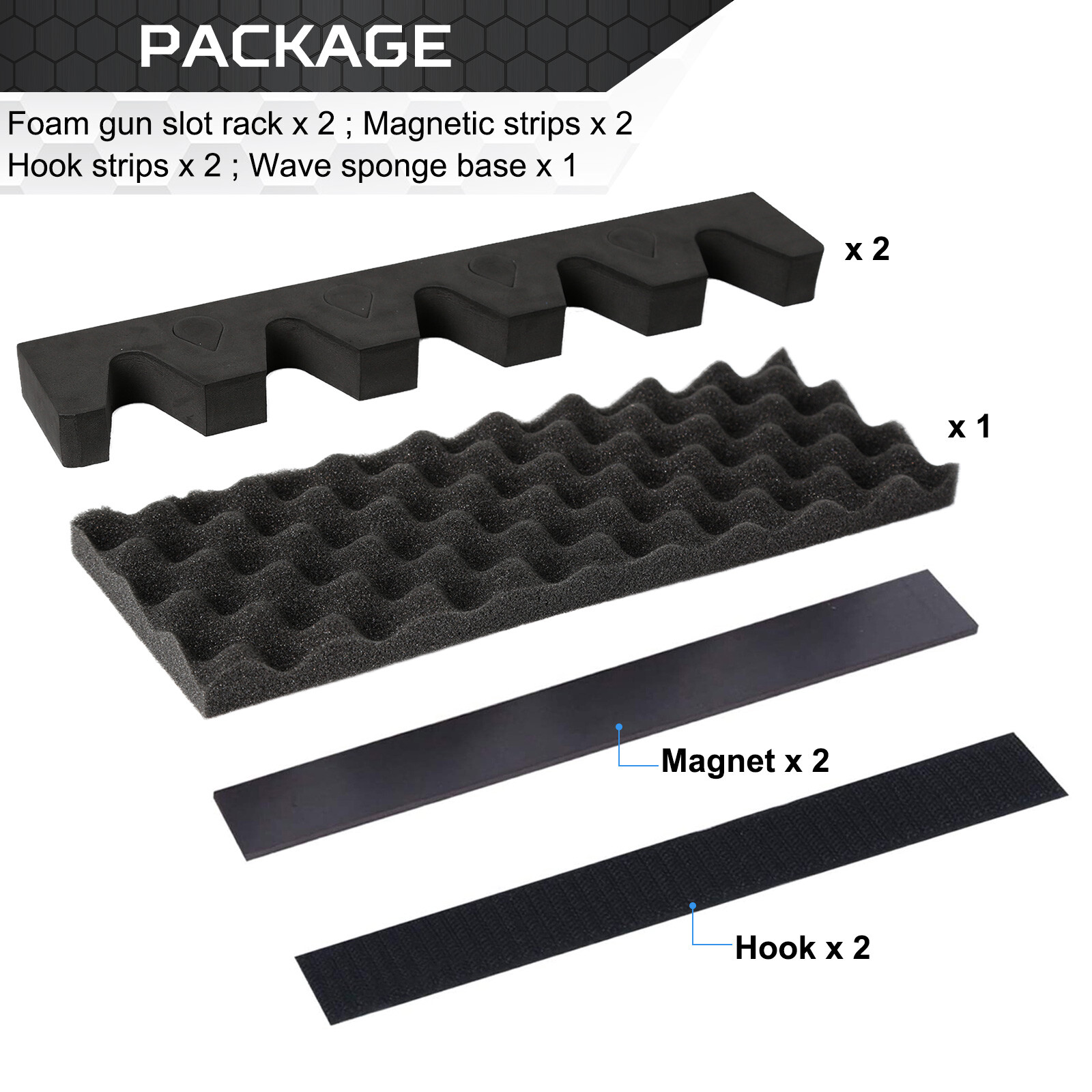 Foam Gun Rack for Gun Storage with Magnetic Strip+Holder, Rifle ...