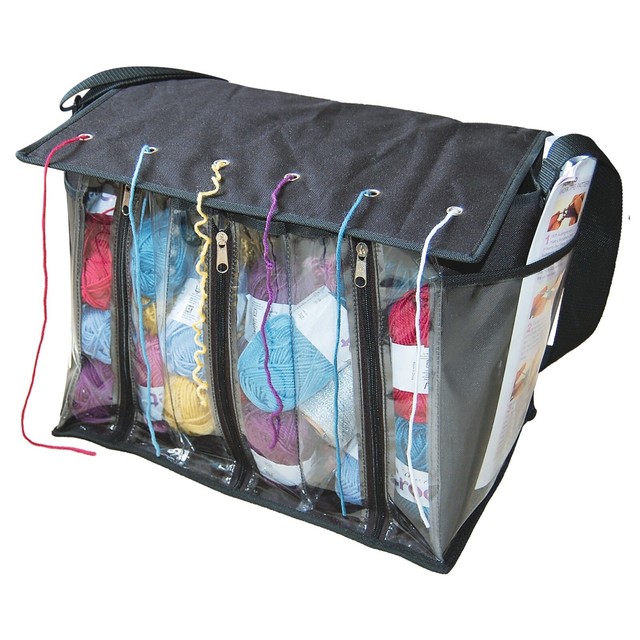 Knitting Wool Organiser Transparent Storage Bag 6 Colour Yarn Dispenser ...