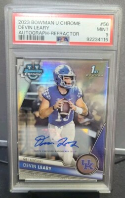 Devin Leary 2023 Bowman Chrome U Refractor Auto /499 PSA 9 | eBay