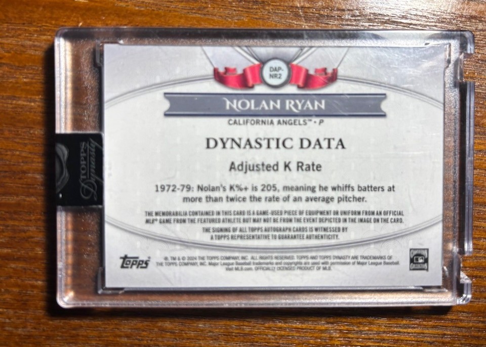 2024 Topps Dynasty Nolan Ryan Logo Patch Auto /10 Los Angeles Angels ...