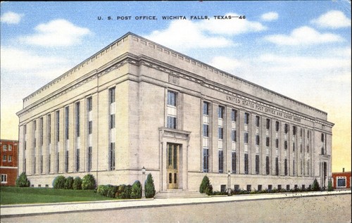 Post Office ~ Wichita Falls Texas TX ~ 1940s linen postcard ~ unused | eBay