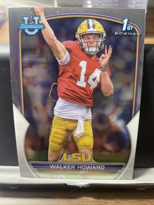 Walker Howard Rookie Card RC 2022 Bowman Chrome U University #92 LSU ...