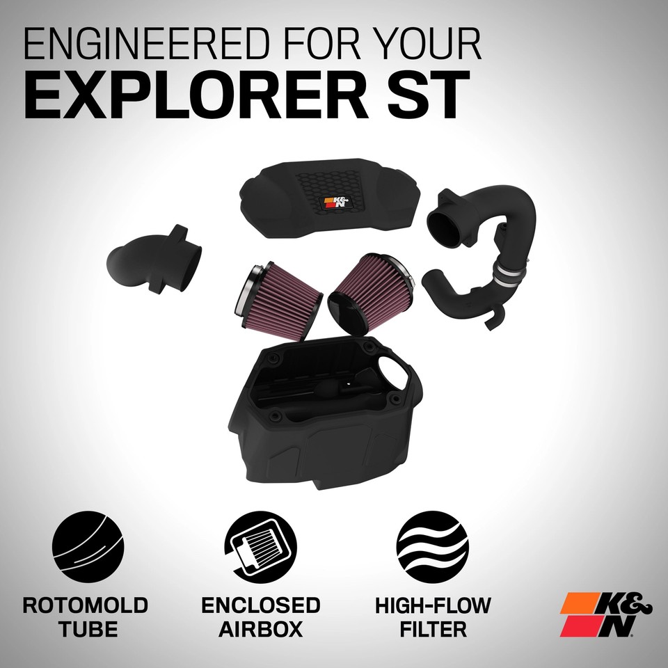 K&N 63-2622 Performance Cold Air Intake for 2020-2024 Explorer ...