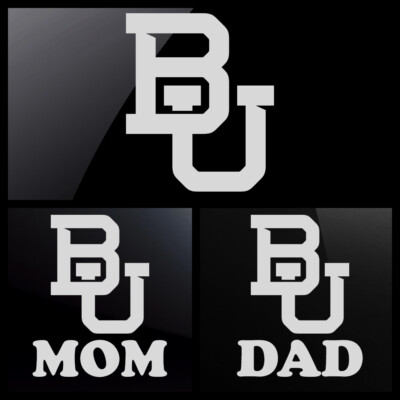 Baylor Bears White or Matte Silver Decal with MOM or DAD or Logo Only ...