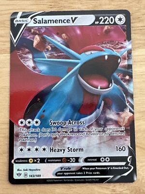 Salamence V - 143/189 - Ultra Rare - Darkness Ablaze - NM/M Pokemon ...