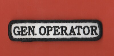 GEN. OPERATOR PATCH | eBay