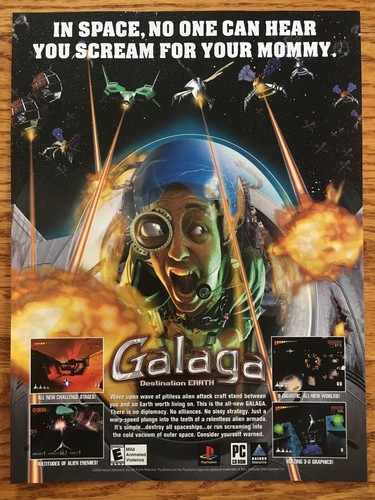 2000 Galaga: Destination Earth GBA Vintage Game Print Ad/Poster Promo ...