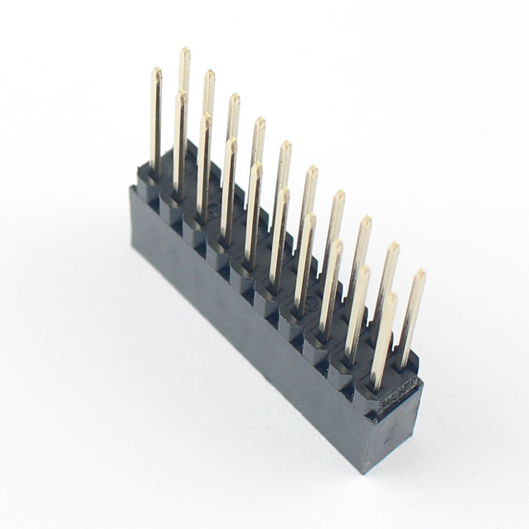 10Pcs 2.54mm 2x10 20 Pin Female Straight Double Long Pin Header Strip ...