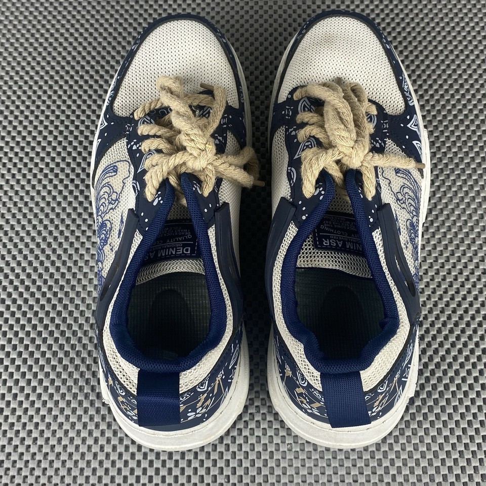 Denim ASR Sneakers Mens Size 45 White Blue Lace Up Low Top Casual | eBay