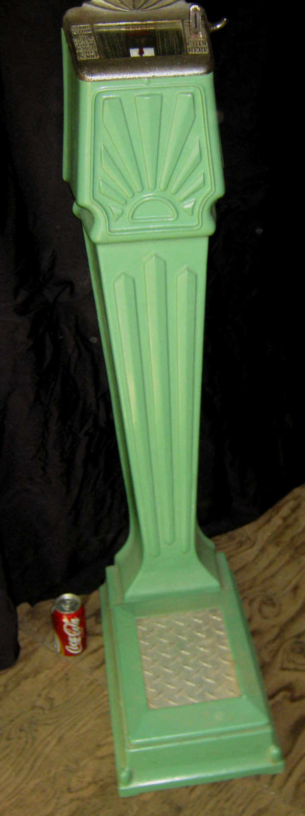 ANTIQUE USA HOME ART DECO CAST IRON PENNY COIN FLOOR SCALE BATH ROOM ...