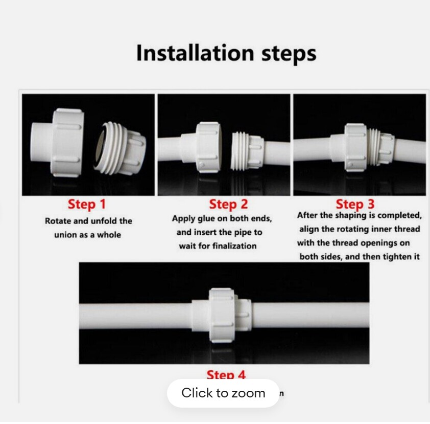 PVC Union Connector water supply pipe fittings drainage 20 25 32~75 90 ...