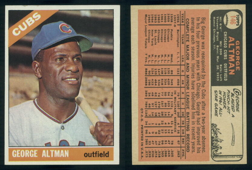 (58011) 1966 Topps 146 George Altman Cubs-NM | eBay