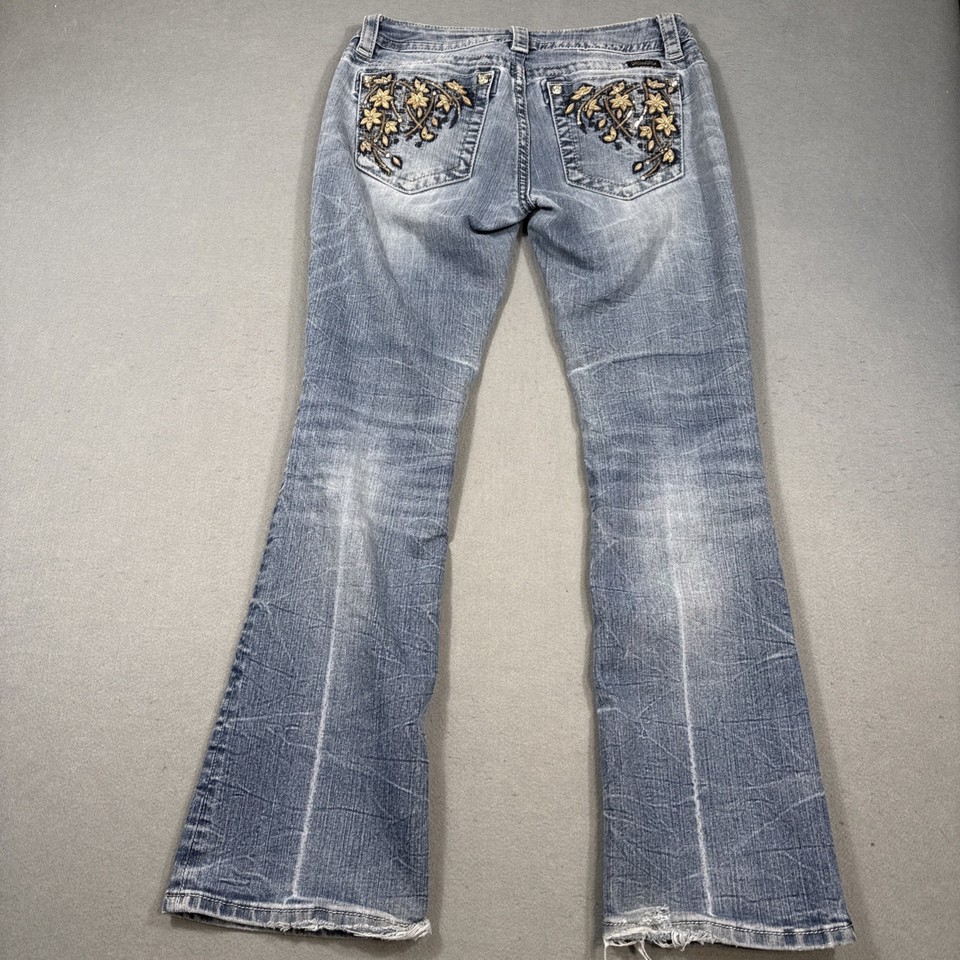 Miss Me Signature 30 Boot Stretch Embellished THICK STITCH WHISKERING ...