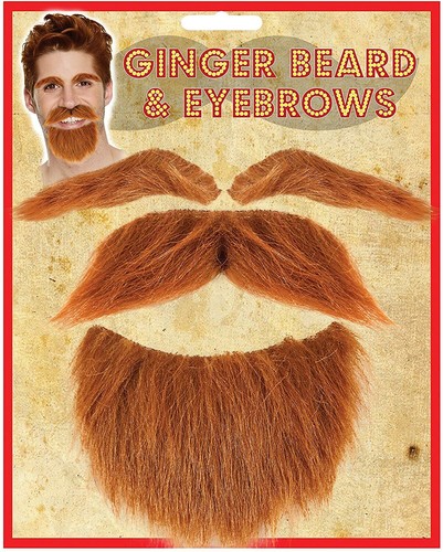 Ginger Beard, Moustache and Eyebrow Set Scottish Scotsman Hair Tash ...