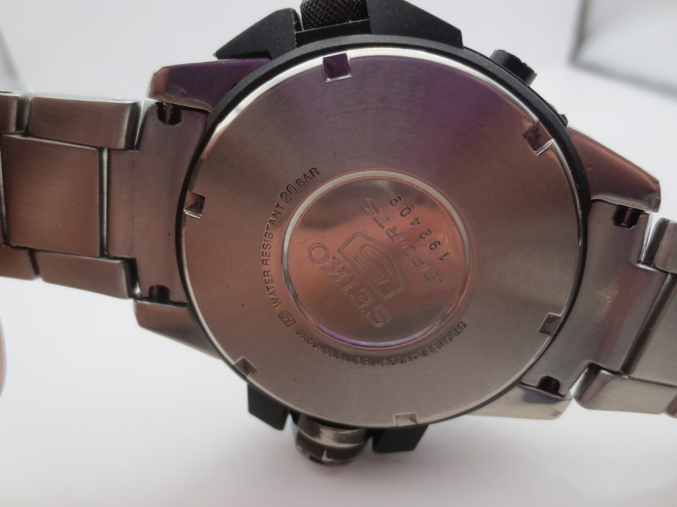 SEIKO MAP METER 7S36-02K0 DAYDATE STAINLESS STEEL AUTOMATIC MEN DIVER ...