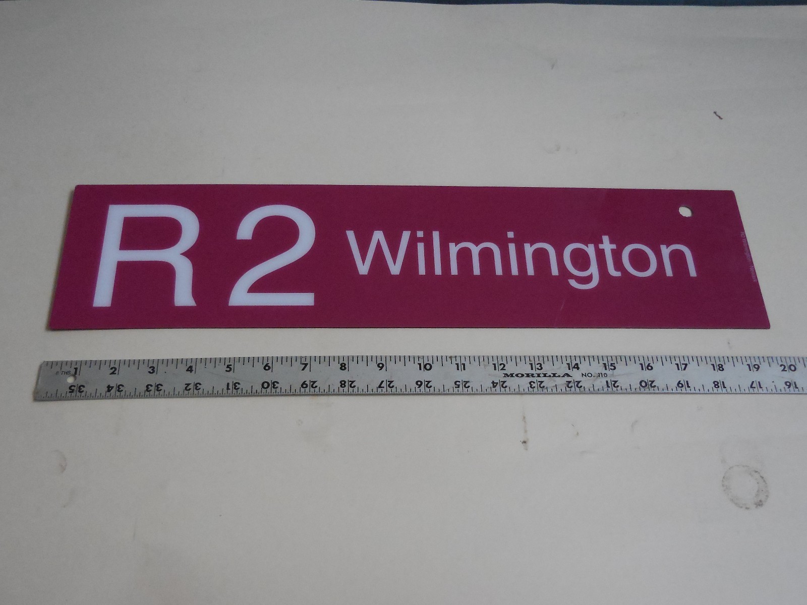 VINTAGE 1990s SEPTA ROUTE SIGN; R2- WILMINGTON / NEWARK -Railroad ...