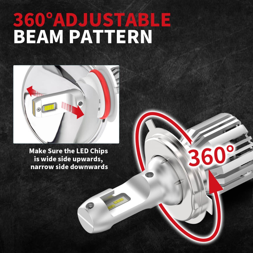 Lasfit H4 9003 Headlights LED Bulbs Conversion Kits 50W Super Bright ...