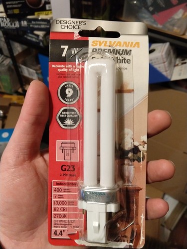 Sylvania 20478 CF7DS/827/ECO G23 Base 7W 2Pin Compact Fluorescent THREE ...