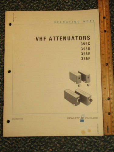 HP VHF Attenuators 355C /D/E/F Operating Manual ~ Original | eBay