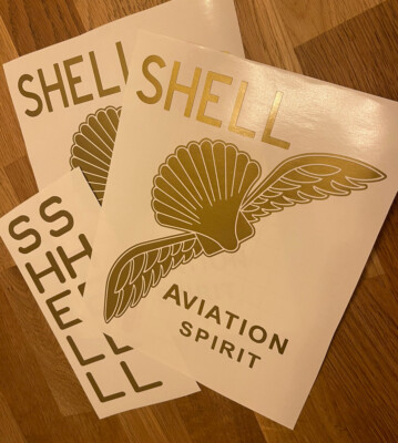 Shell Aviation Spirit 2 Gallon Petrol Oil Fuel Can Sticker Decal Pack ...